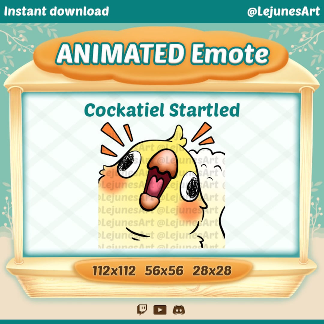 Cockatiel Animated Emote / Twitch / Youtube / Discord - Etsy