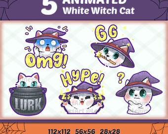 Boo Animated White Cat Emote: Twitch, Discord, Youtube (GIF Digital ...
