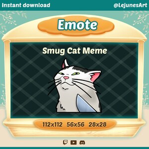 Smug Cat Meme Emote: PNG Emote for Discord, Youtube and Twitch (digital ...