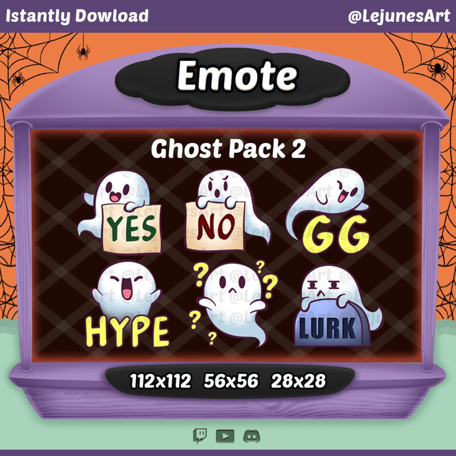 Ghost Emote /twitch Emotes / Halloween Emote / Emoji / Kawaii / Cute ...