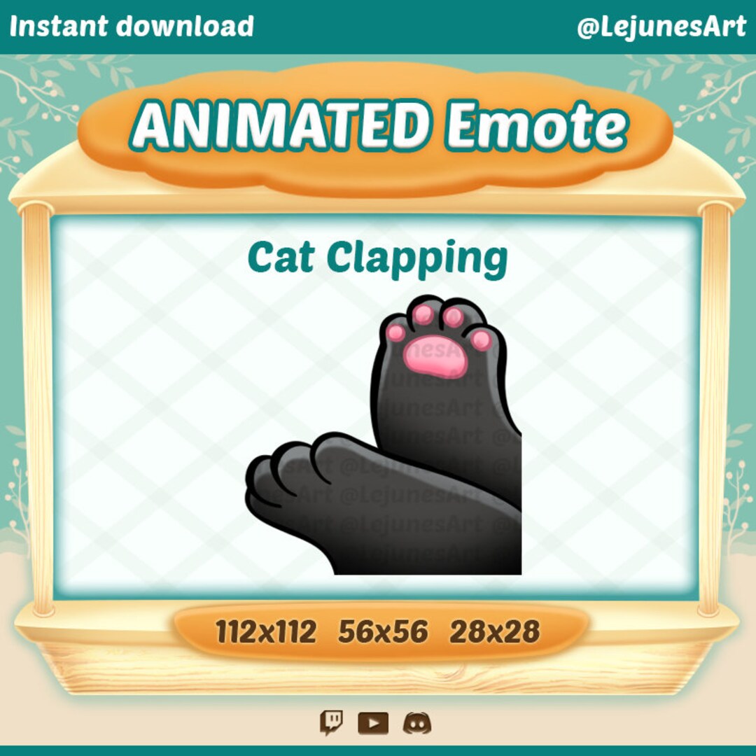 Animated Cat Paw Emote: Clapping Streamer Emoji (digital Download) - Etsy