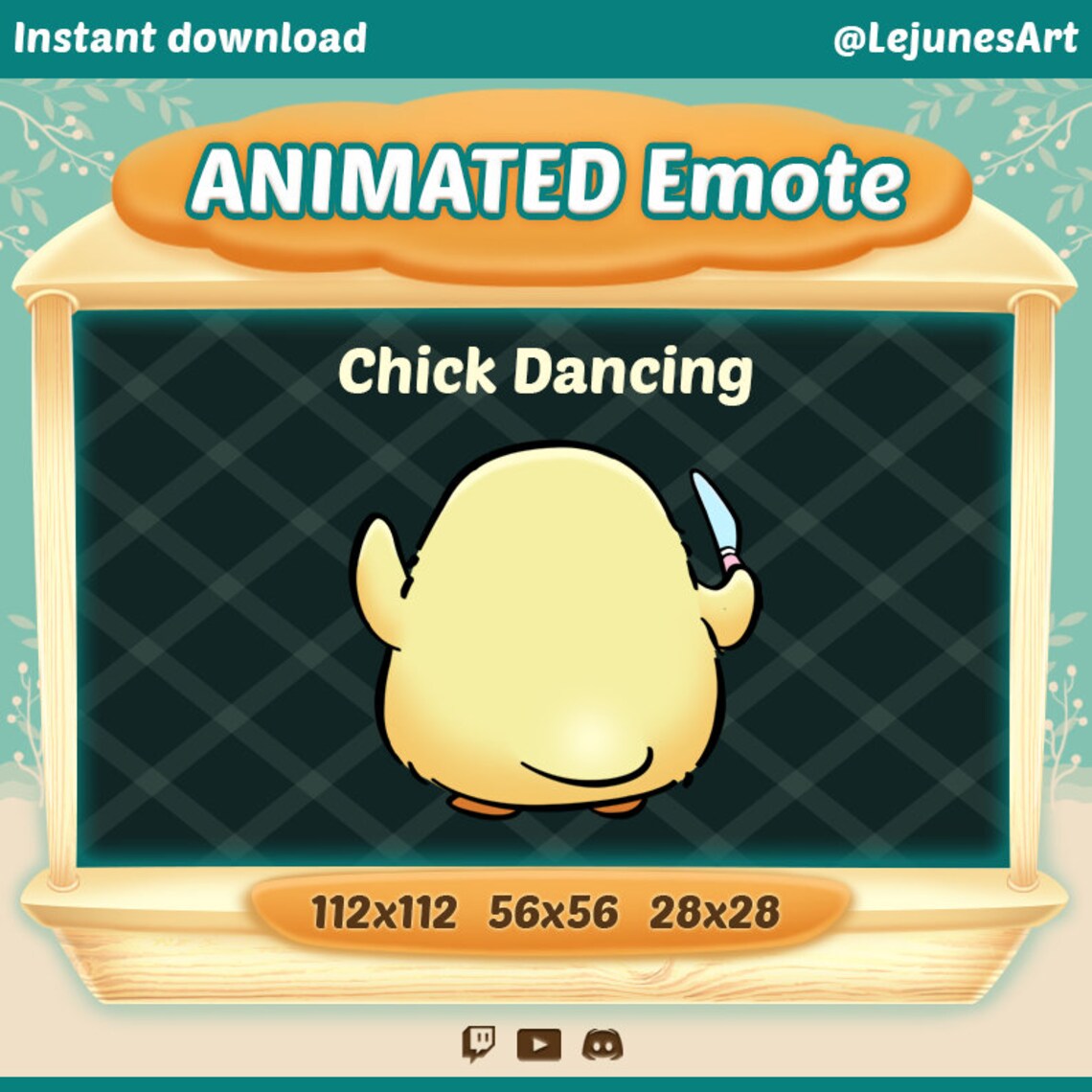 Animated Chick With a Knife Emote Dancing Twitch Emotes Twitch Emote ...