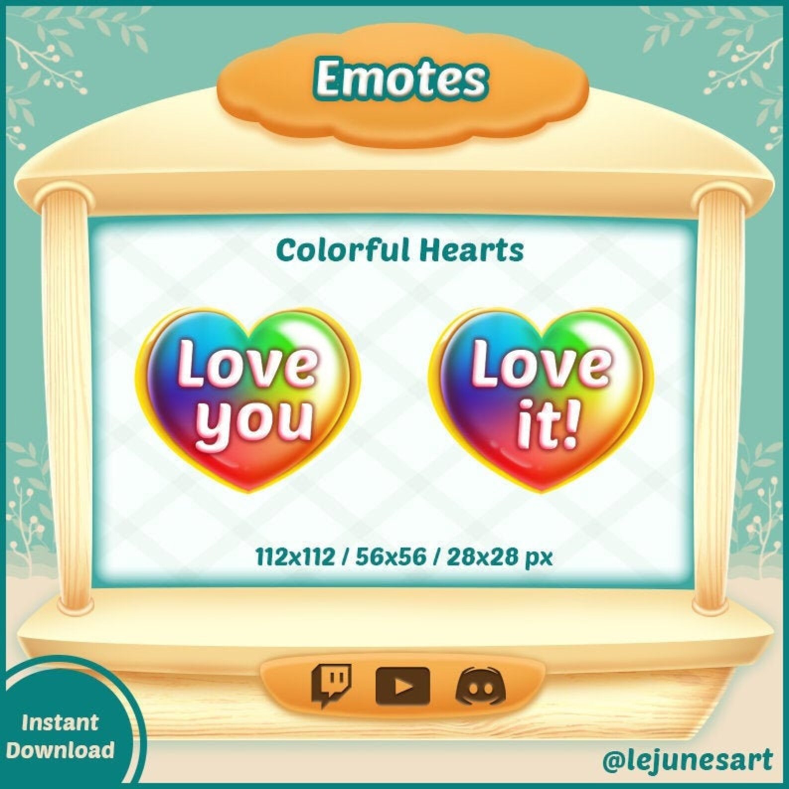 Heart Emotes / Twitch Heart Emote / for Streamers / Cute - Etsy