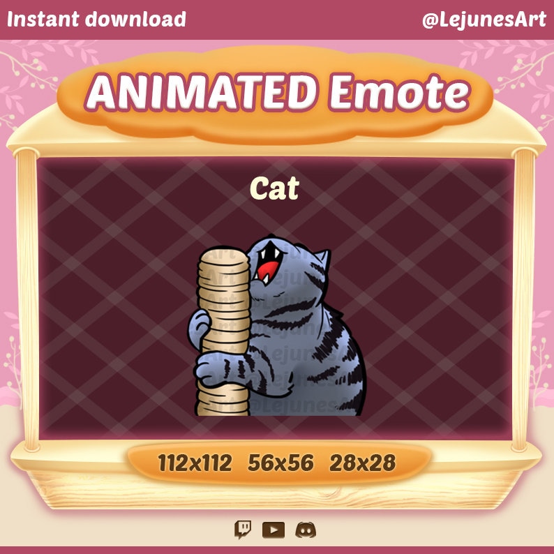 Animated Cat Emote Meme Twitch Emote Animated GIF for Youtube Discord ...