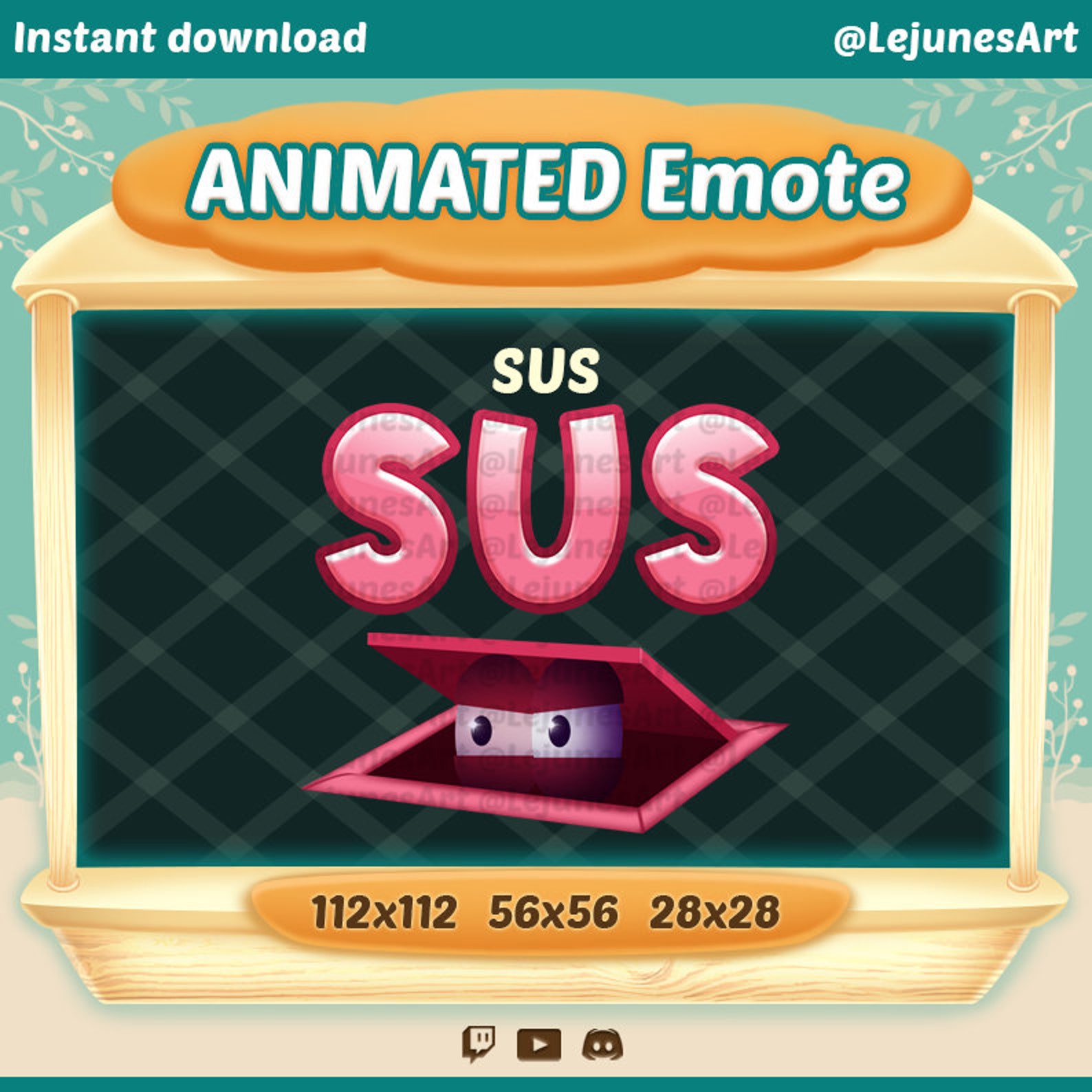 Animated Emote SUS Text Twitch Emotes Slang Twitch Emote Youtube ...