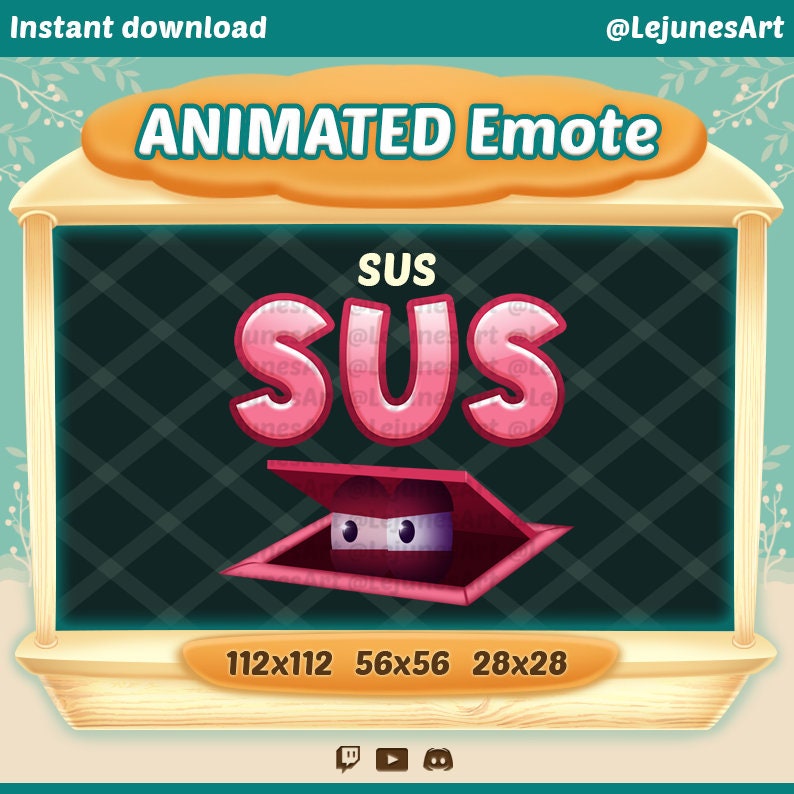 Animated Emote SUS Text Twitch Emotes Slang Twitch Emote - Etsy