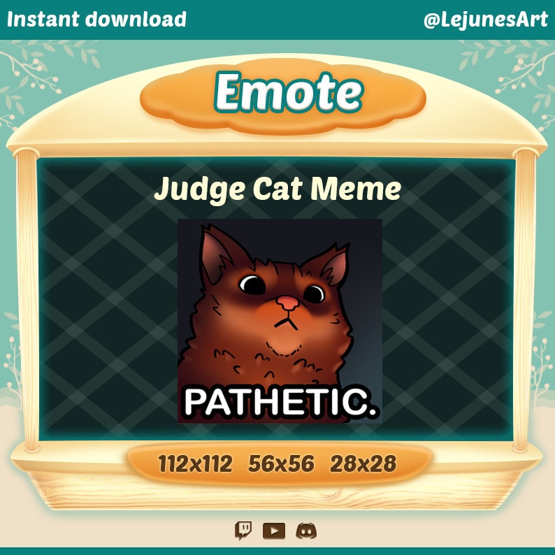 Judge Cat Meme Emote: Twitch, Discord, Youtube (digital Download) - Etsy