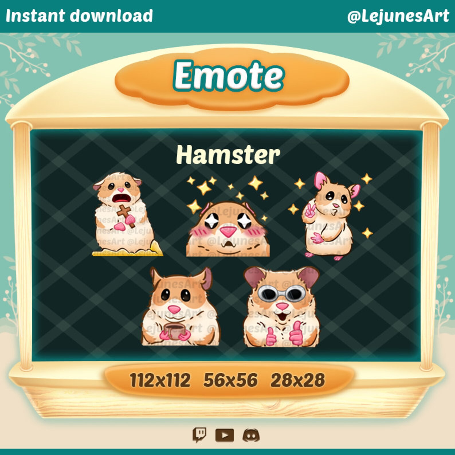Hamster Emote | Hamster Meme Emote | Kawaii | Cute | Rat | Animated GIF ...