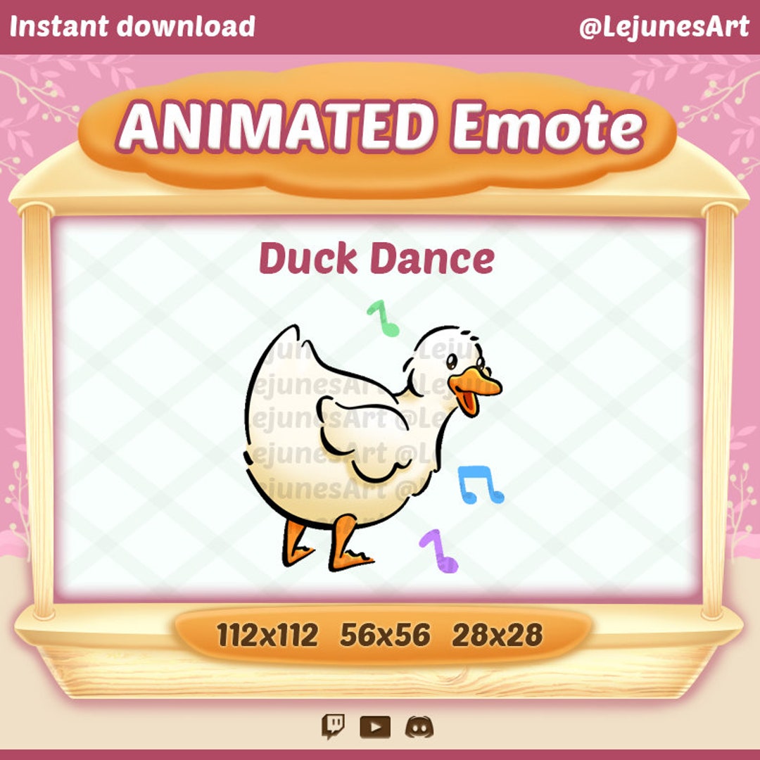 Animated Duck Dance Emote: Twitch, Discord, Youtube (digital Download ...