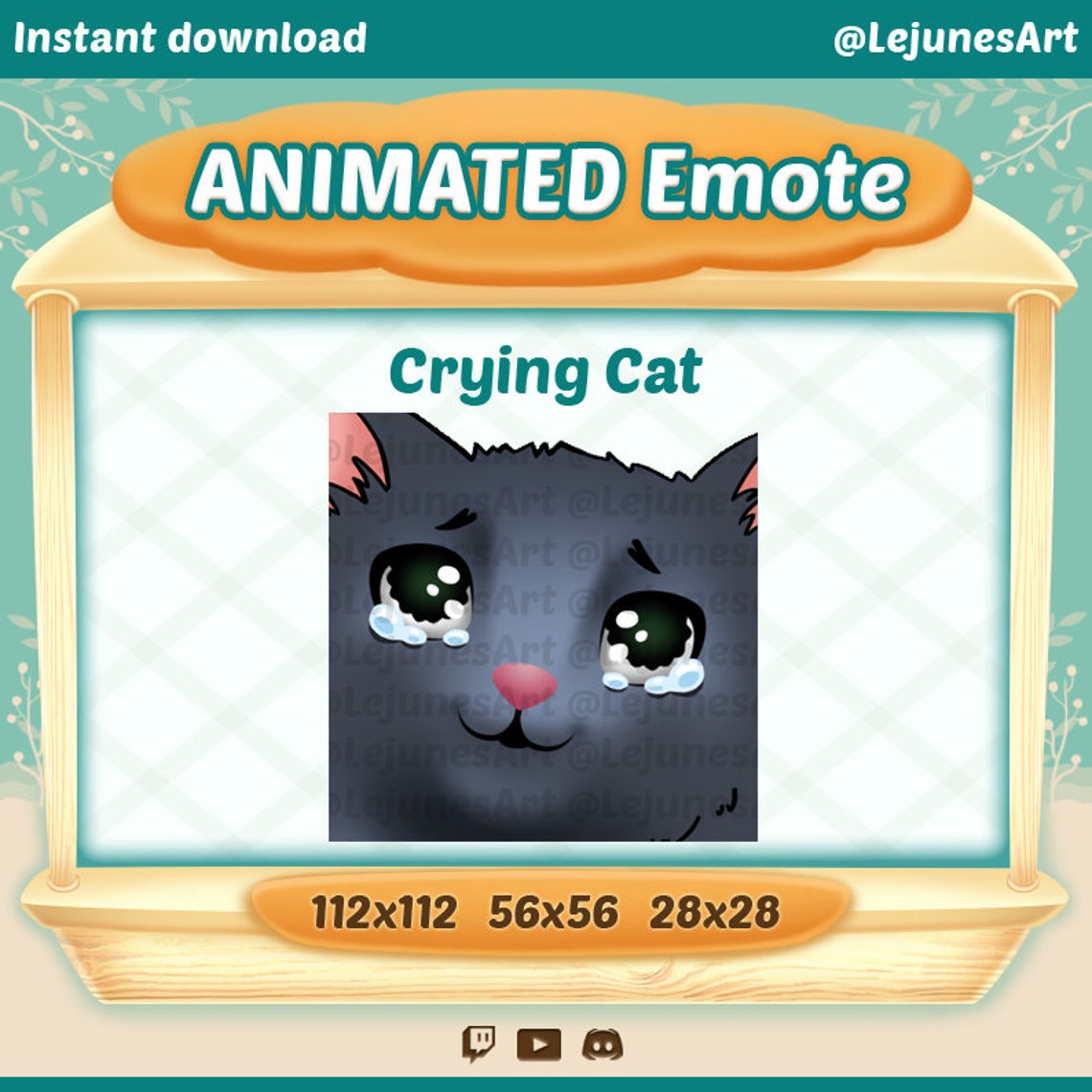 Animated Black Cat Emote | Meme Twitch Emotes | Animated GIF for ...