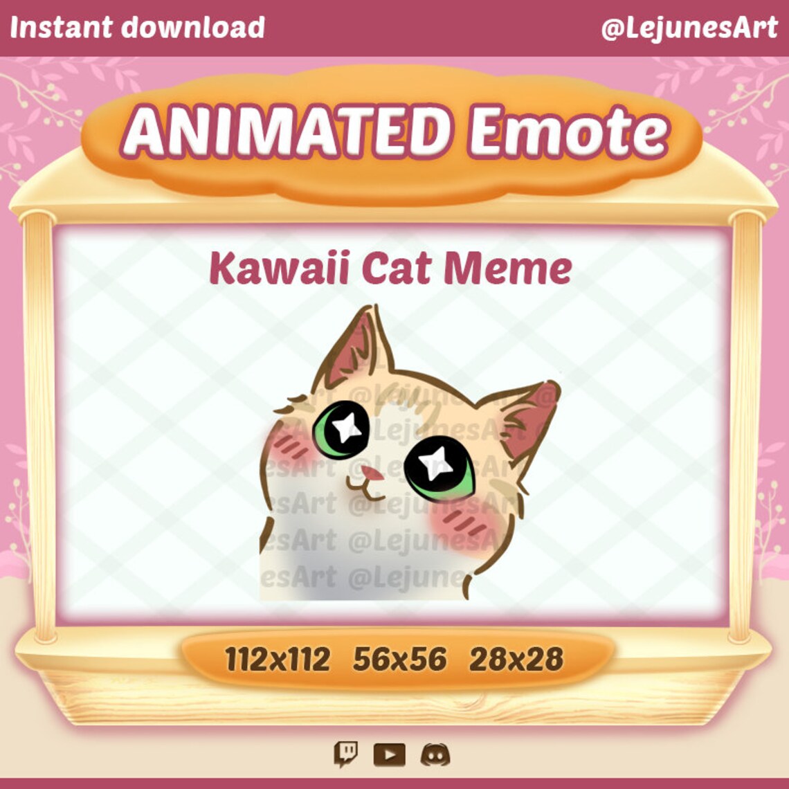 Animated Cat Meme Emote: Twitch, Youtube, Discord (digital Download) - Etsy