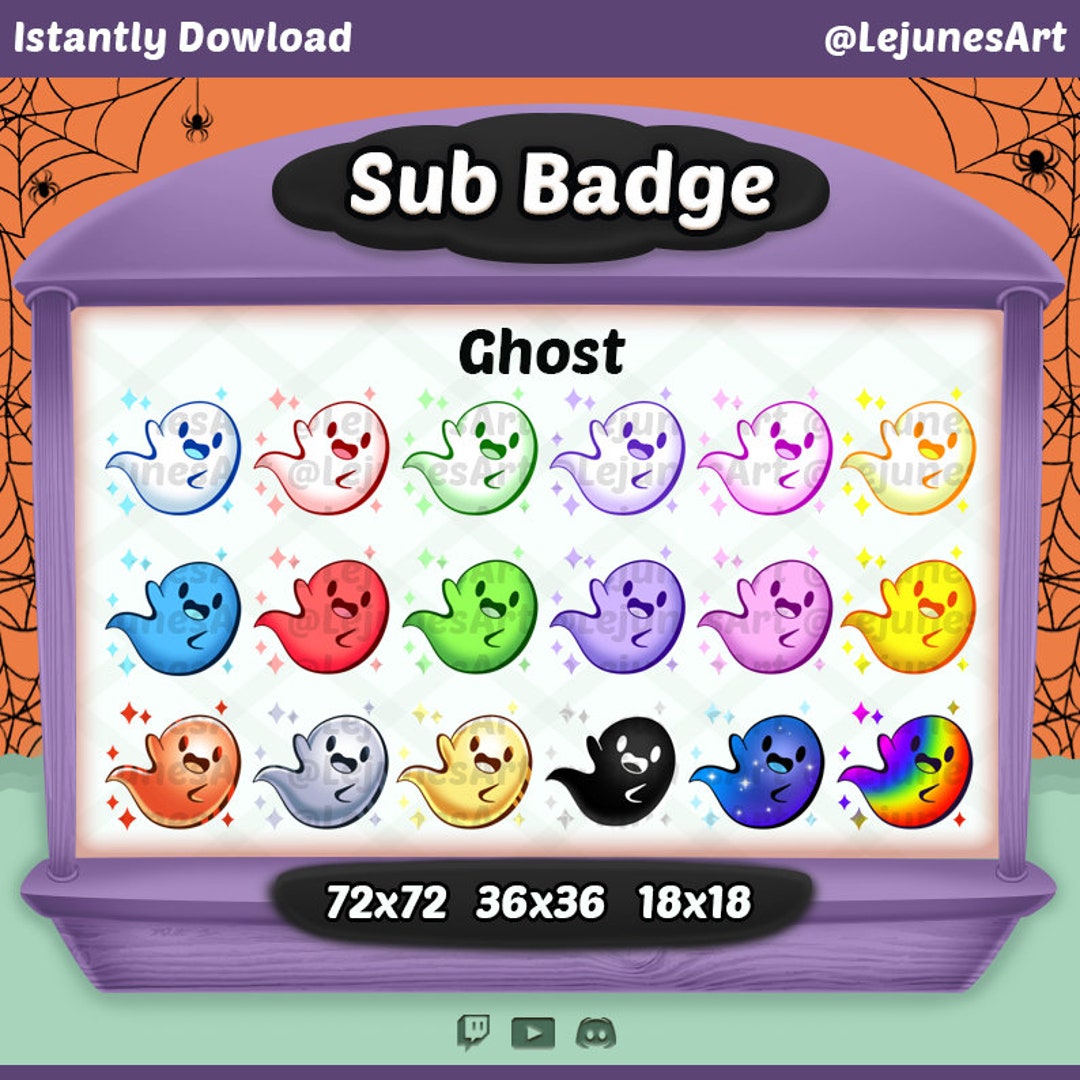 Ghost Sub Badge /twitch Sub Badge / Halloween Sub Badge / Emoji ...