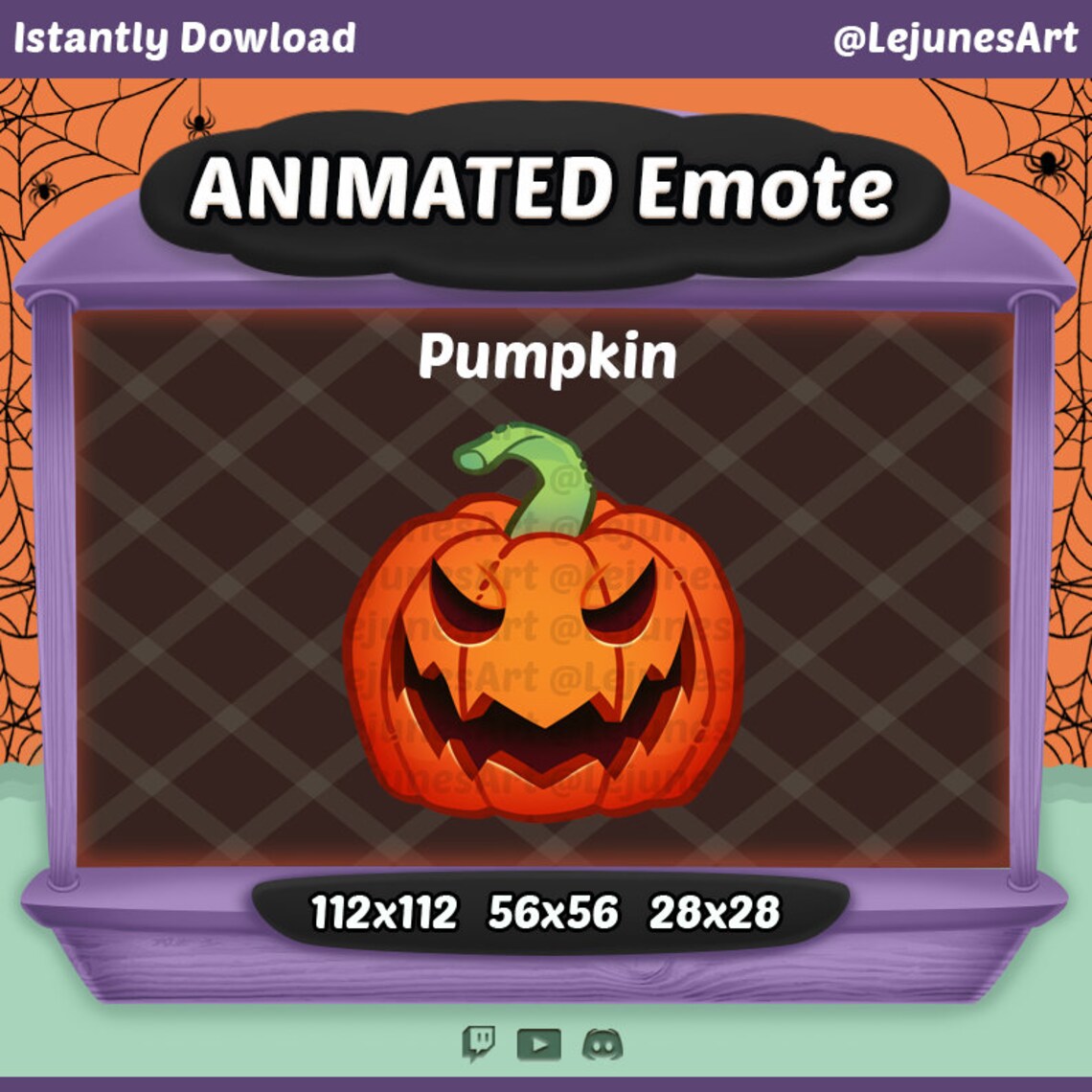 ANIMATED Pumpkin Emote /twitch Emotes / Halloween Emote / | Etsy