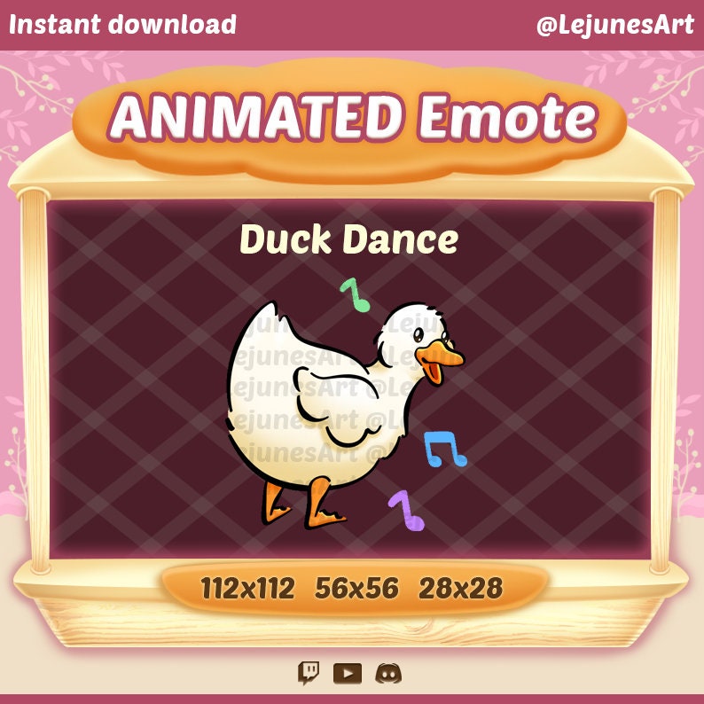 Animated Duck Dance Emote: Twitch, Discord, Youtube (digital Download ...
