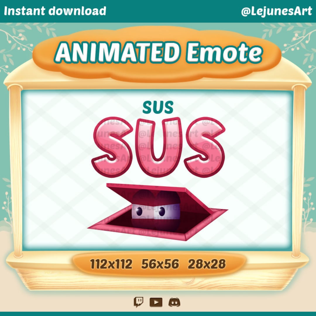 Animated Emote SUS | Text Twitch Emotes | Slang Twitch Emote | Youtube ...