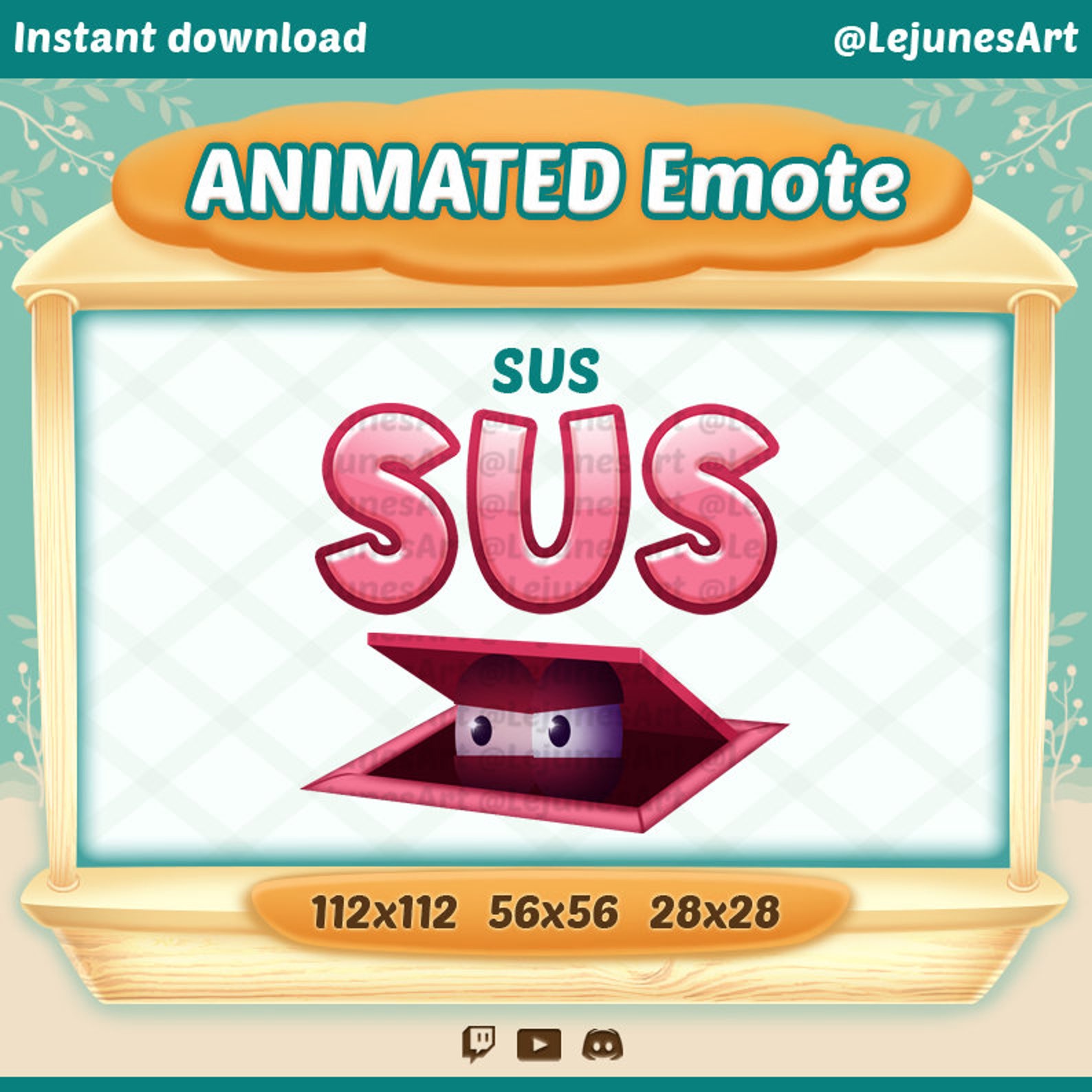 Animated Emote SUS Text Twitch Emotes Slang Twitch Emote Youtube ...