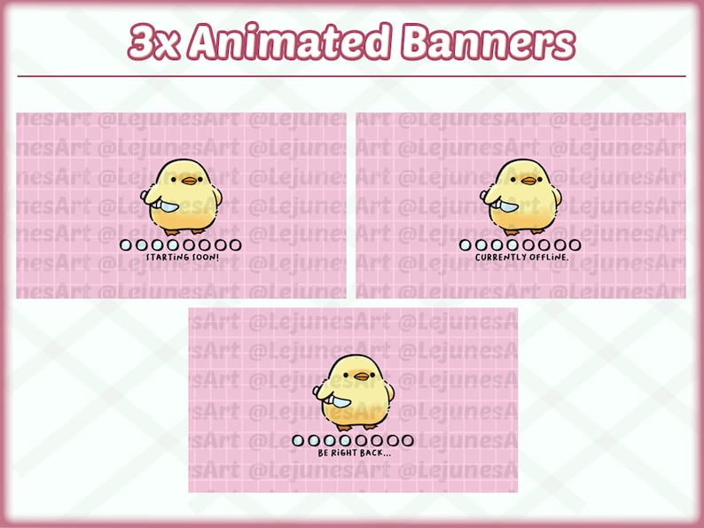 Stream Overlay Package Animated | Cute Windows Theme Overlay | Chick ...