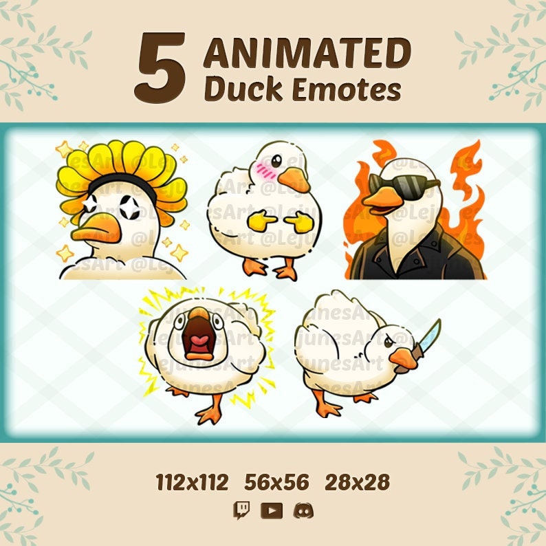 Animated Duck Emotes Animated For Youtube Discord And Etsy