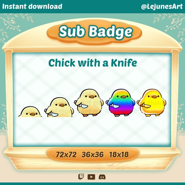 Chick Sub Badgege X18 / Sub Badges for Twitch, Discord and Youtube ...