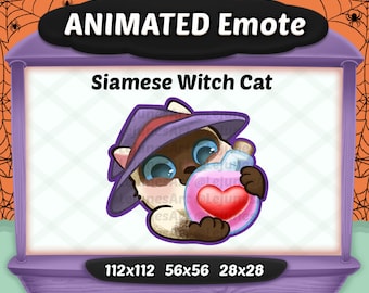 Animated Witch Cat Emote Halloween Twitch Emotes Youtube - Etsy
