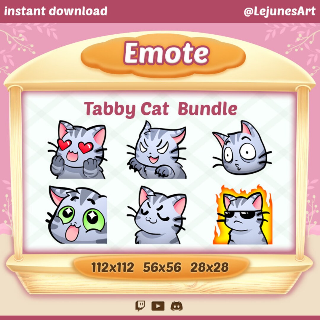 Twitch Emote Cat / Tabby Cat / Emoji / Emoticon / Cute Kitty / Kawaii ...