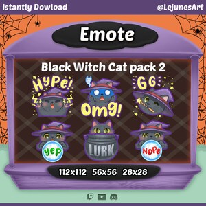 Black Cat Twitch Emote / Halloween Emote / Emoji / Kawaii / Cute /witch ...
