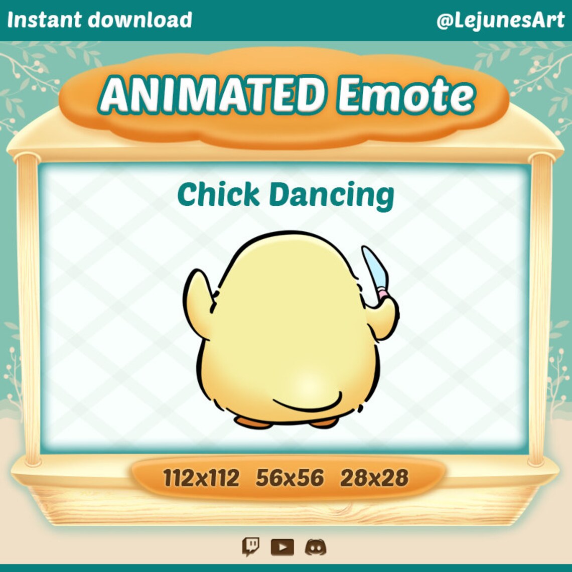 Animated Chick With a Knife Emote Dancing Twitch Emotes Twitch Emote ...