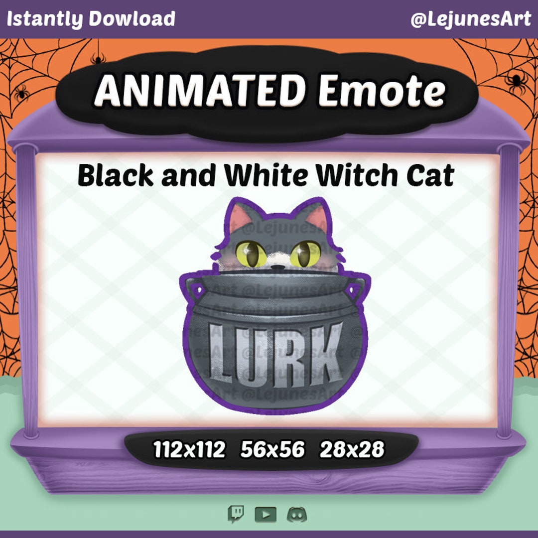 Animated Witch Cat Emote: Halloween Twitch/discord Emote (digital ...