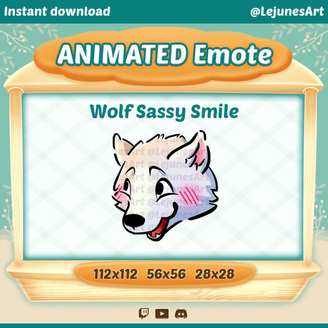 Animated Twitch Emote | Animated Emote | Animated Wolf Emote | for ...