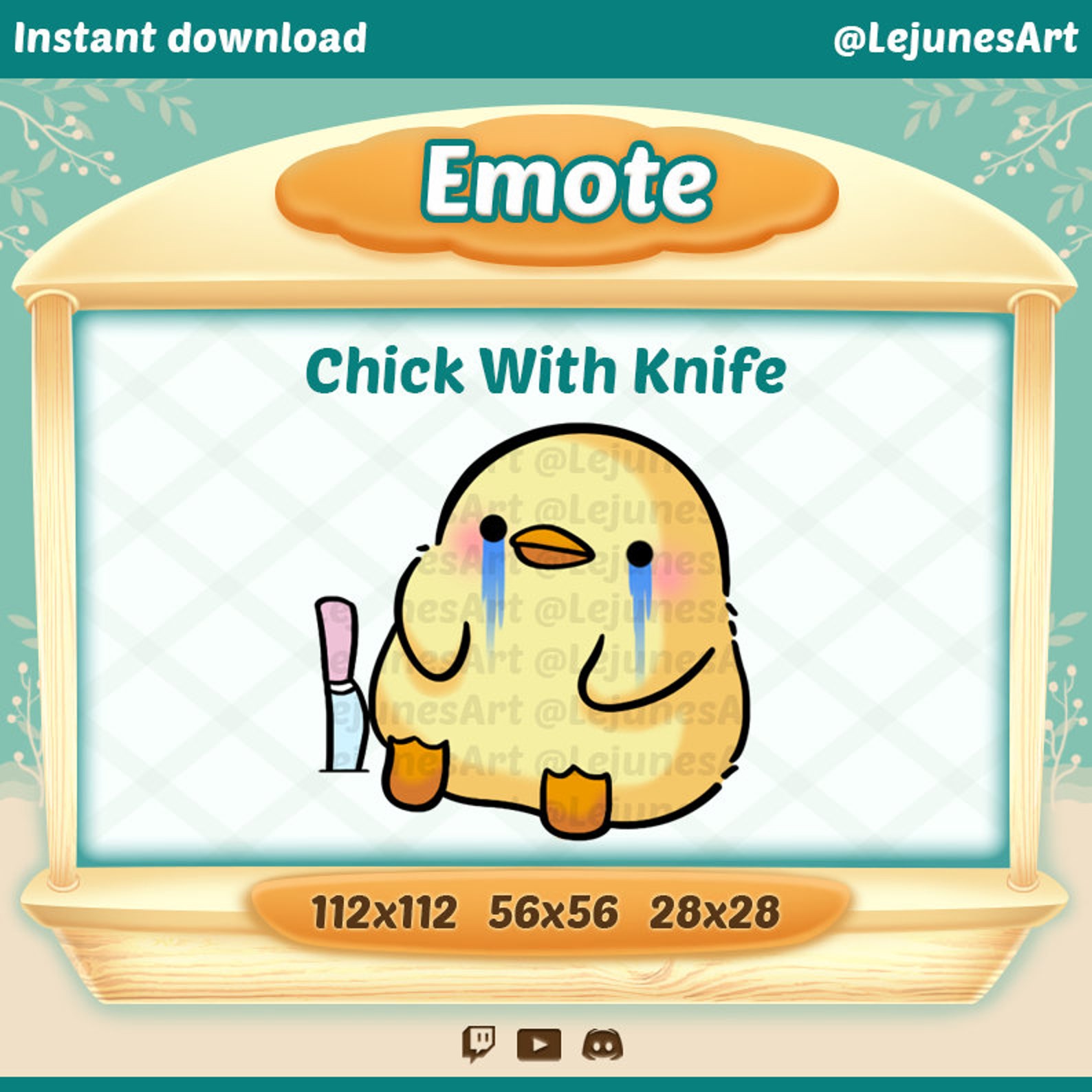 Chick With Knife Meme Emote: Twitch, Discord, Youtube (digital Download ...