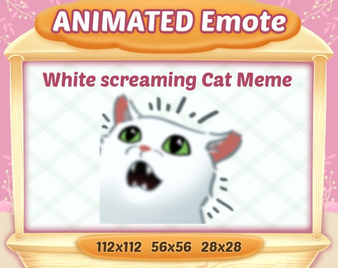 Animated Emote Cute White Cat / Shaking Head Emote / Emote for Streamer ...