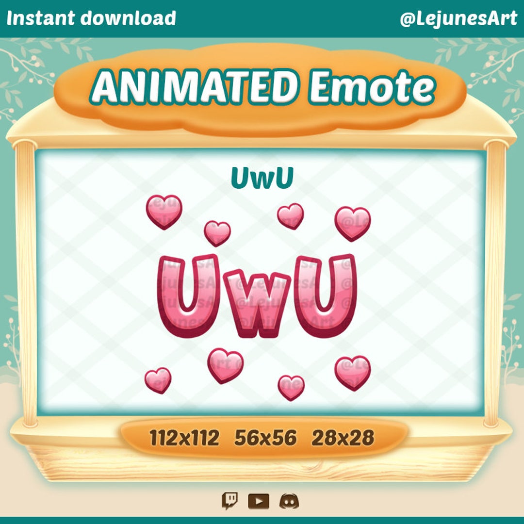 Animated Emote Uwu | Text Twitch Emotes | Slang Twitch Emote | Youtube ...
