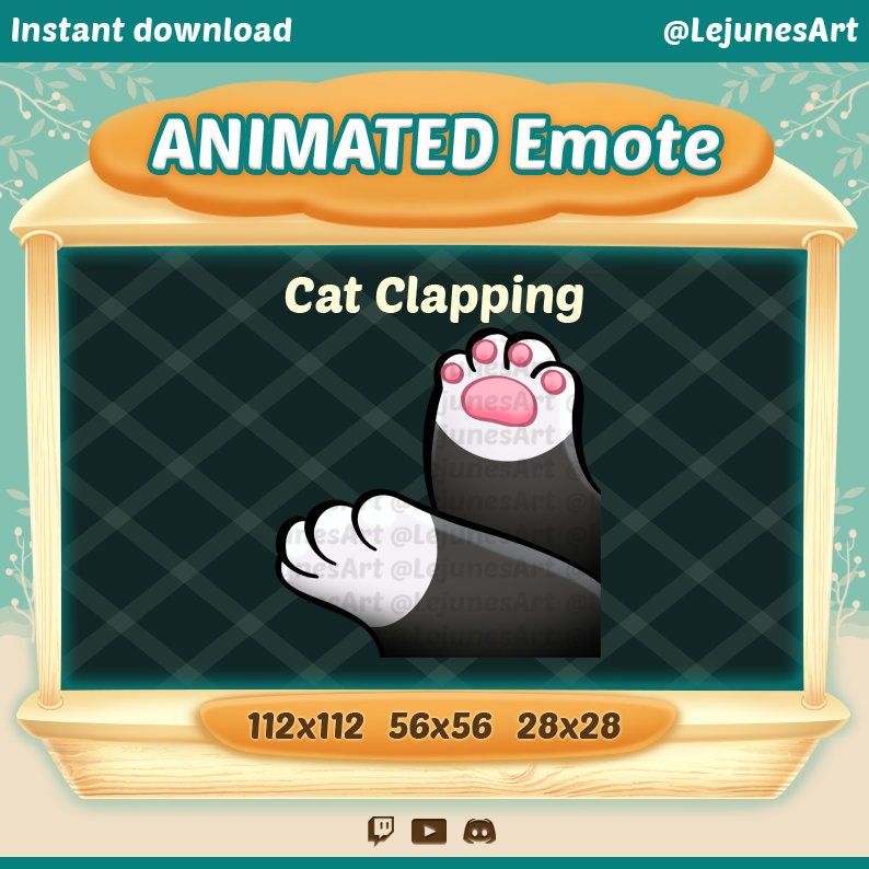 Animated Cat Paw Emote: Clapping Emoji for Twitch, Discord, Youtube ...