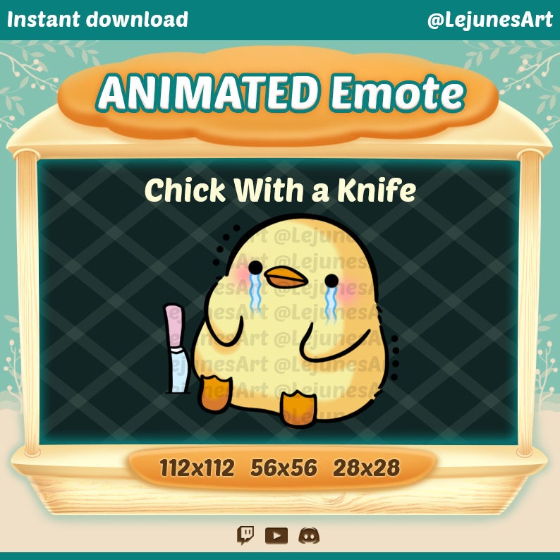 Animated Chick With a Knife Emote Meme Twitch Emotes Crying Emote ...