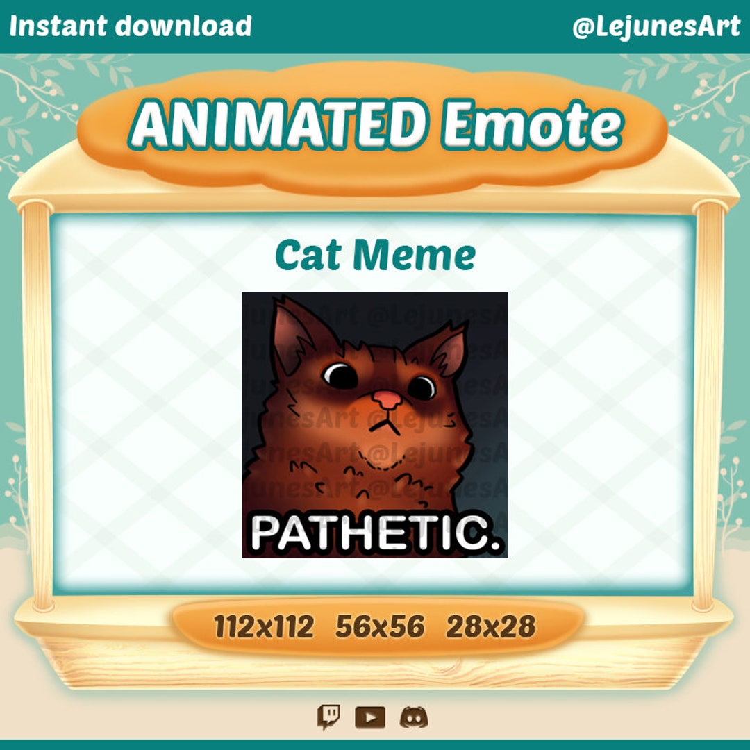 Animated Cat Meme Emote: Twitch, Discord, Youtube (digital Download) - Etsy