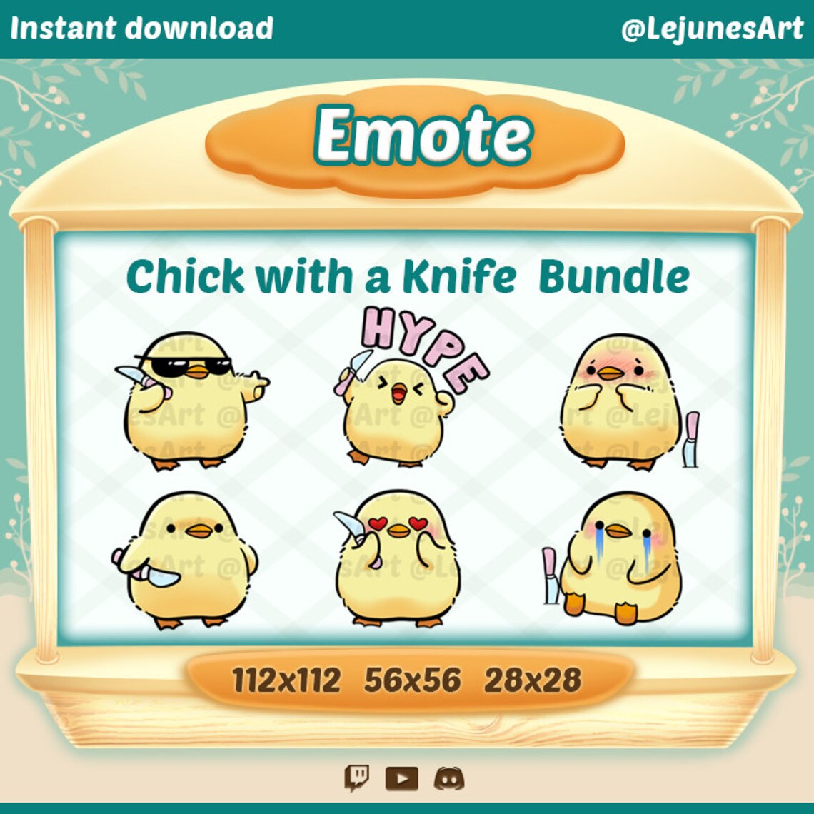Chick Emote /Twitch emotes / Pato con un cuchillo / Meme Emote - Etsy ...