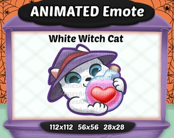 Animated Witch Cat Emote Halloween Twitch Emotes Youtube - Etsy