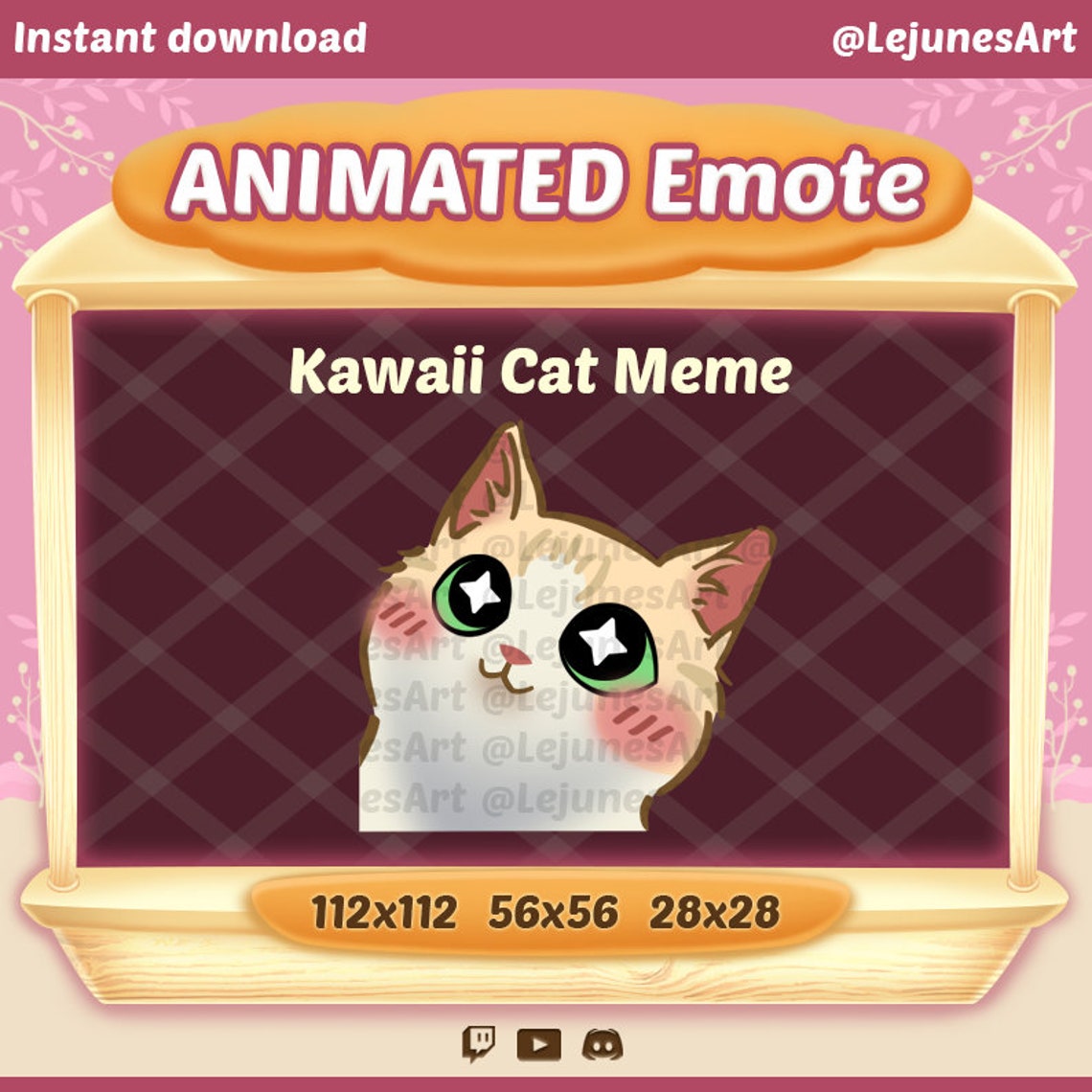 Geanimeerde kat Emote | meme Twitch emotes | Twitch Emote | Youtube ...
