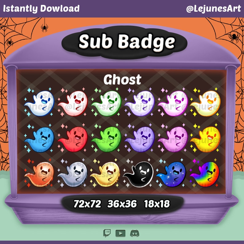 Ghost Sub Badge /twitch Sub Badge / Halloween Sub Badge / Emoji ...
