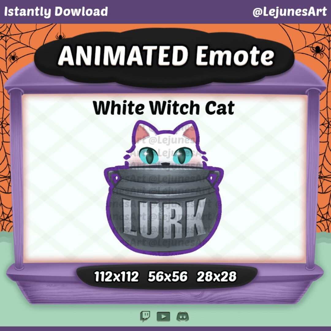 Animated Witch Cat Emote: Halloween Twitch/discord Emote (digital ...