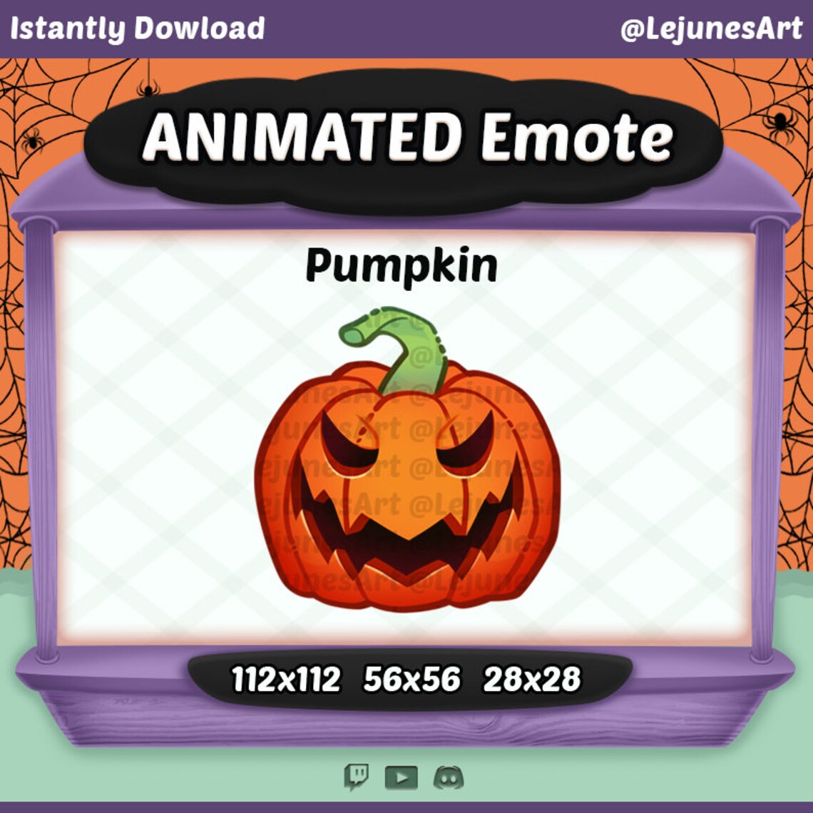 ANIMATED Pumpkin Emote /twitch Emotes / Halloween Emote / Emoji ...