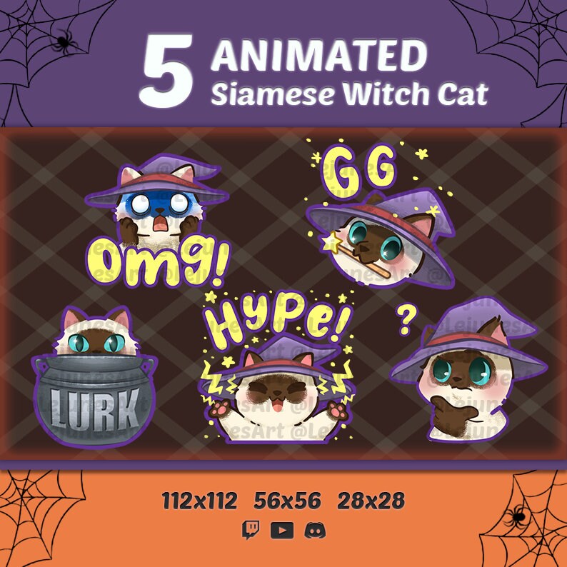Animated Witch Cat Emote Siamese Twitch Emotes Cat Animated Amote Pack ... Animated Witch Cat Emote Siamese Twitch Emotes Cat Animated Amote Pack ...