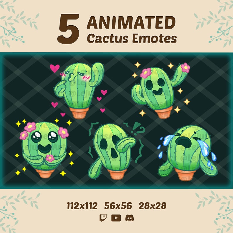 Animated Cacto Emote Animated GIF for Youtube Discord and Twitch - Etsy