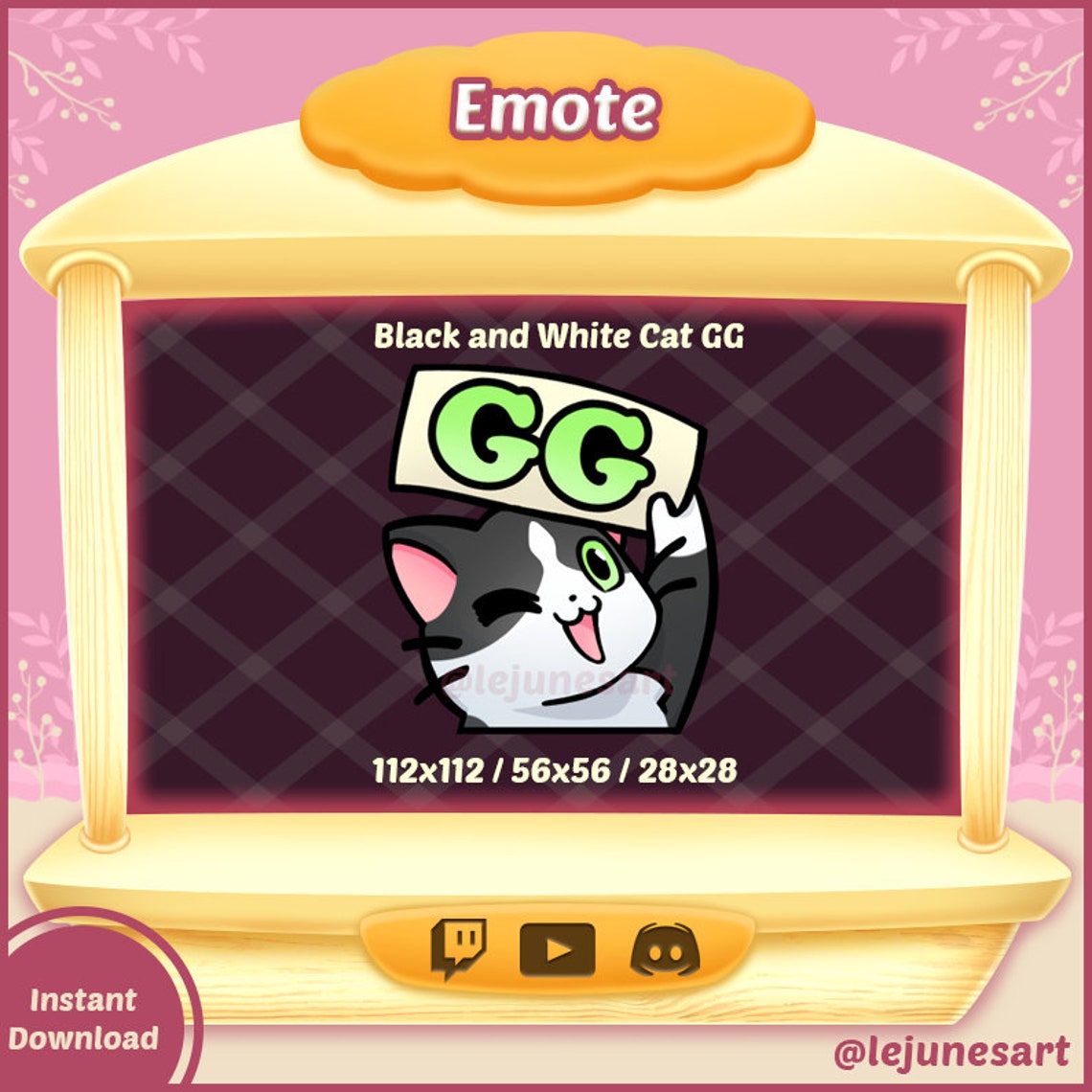 Twitch Emotes / Emote for Twitch, Discord and Youtube / GG Cat Emote ...