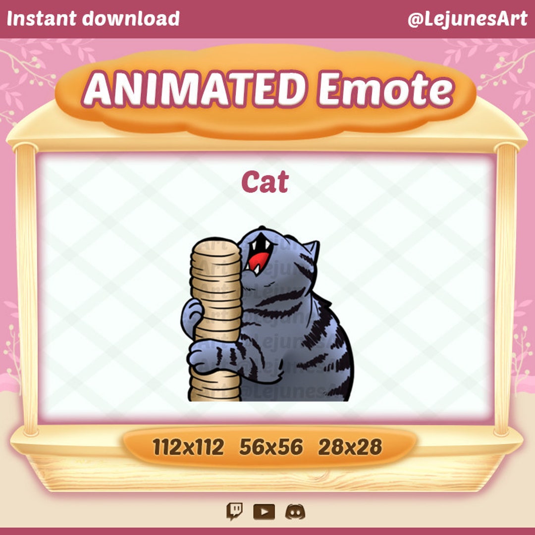 Animated Cat Meme Emote: Twitch, Discord, Youtube (GIF Digital Download ...