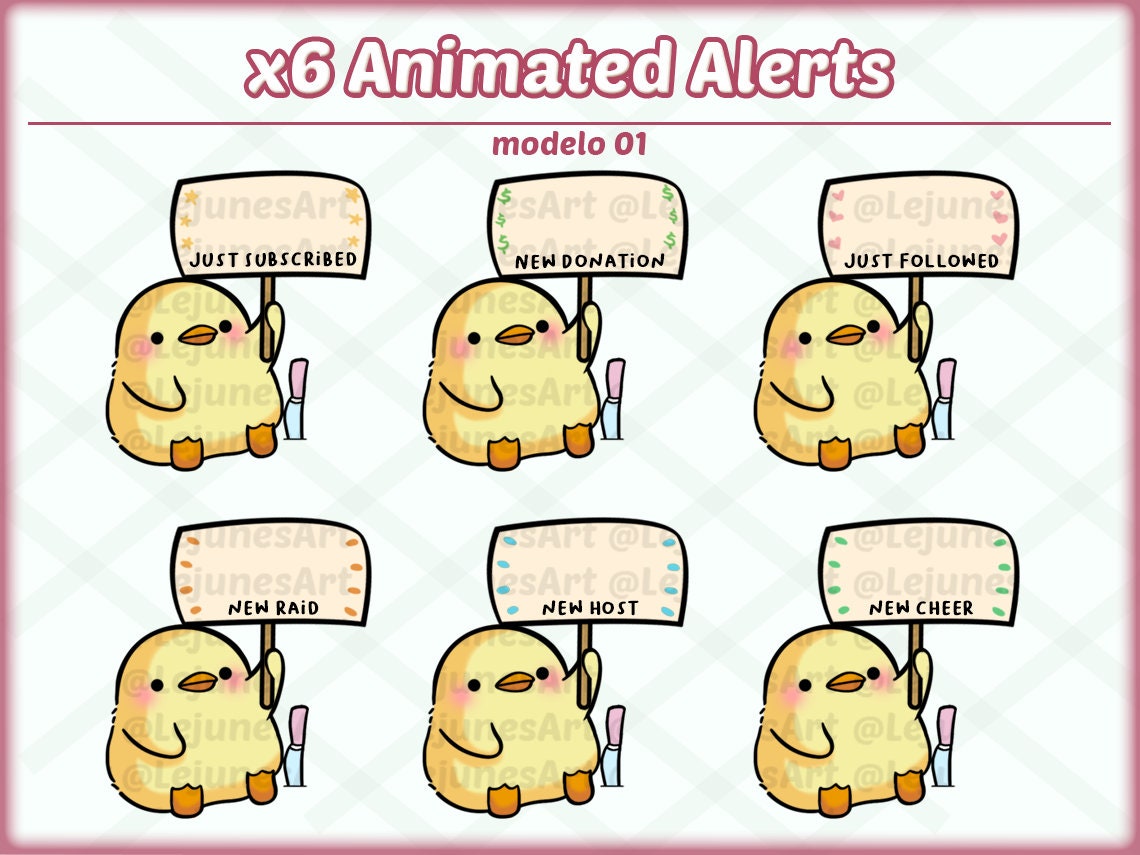 Stream Overlay Package Animated Cute Windows Theme Overlay Chick With a ...