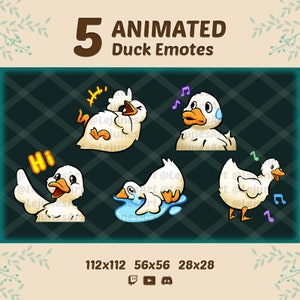 Animated Duck Emote Pack: Twitch, Youtube, Discord (digital Download ...