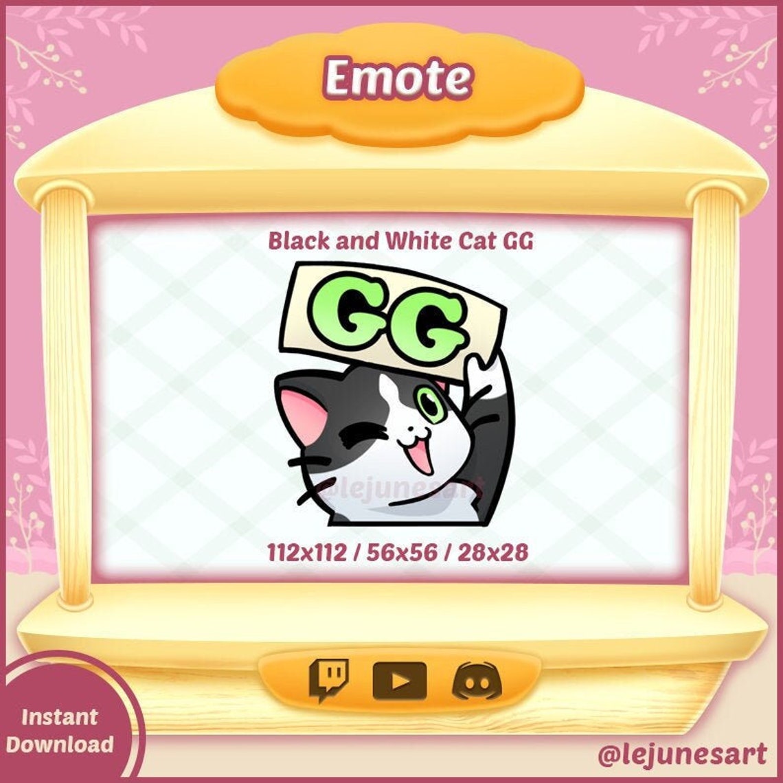 Twitch Emotes / Emote for Twitch, Discord and Youtube / GG Cat Emote ...
