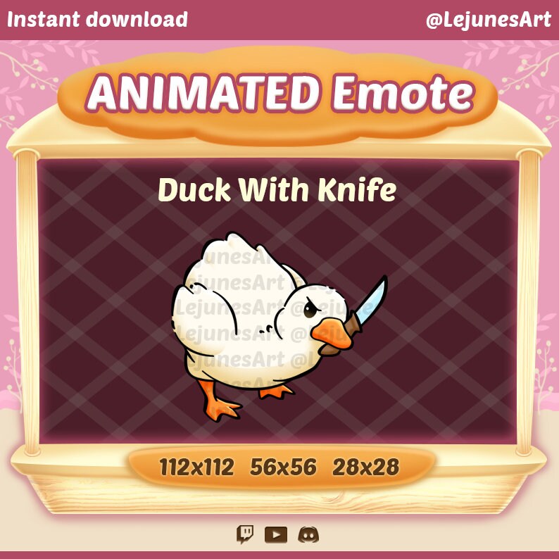 Animated Duck Emote | Meme Twitch Emotes | Animated GIF for Youtube ...