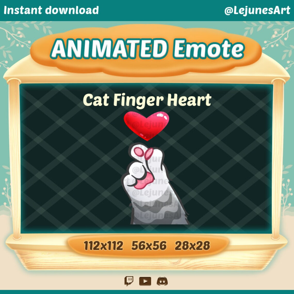 Animated Twitch Emote Tabby Cat Animated Emote Animated Cat Paw Emote ...